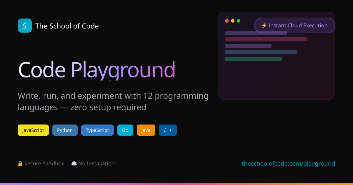 Code Playground | The School of Code